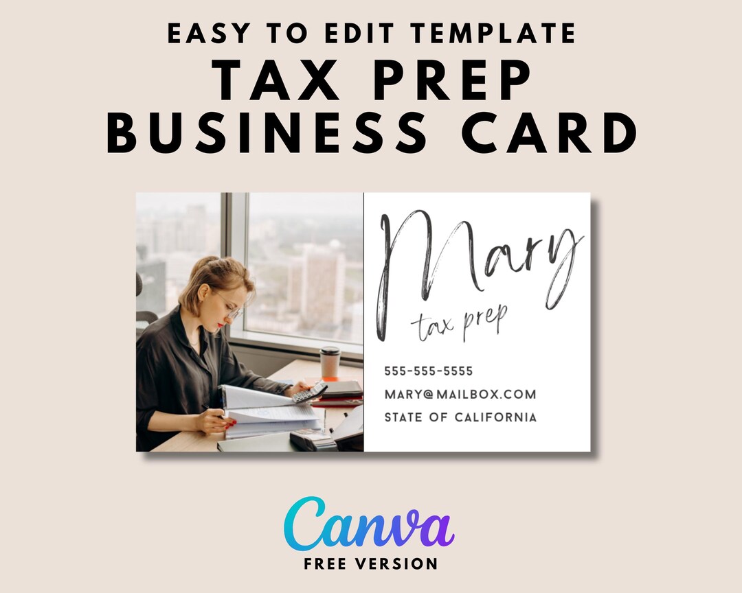 Tax Preparation Business Card With Picture Accountant Cards for Tax ...