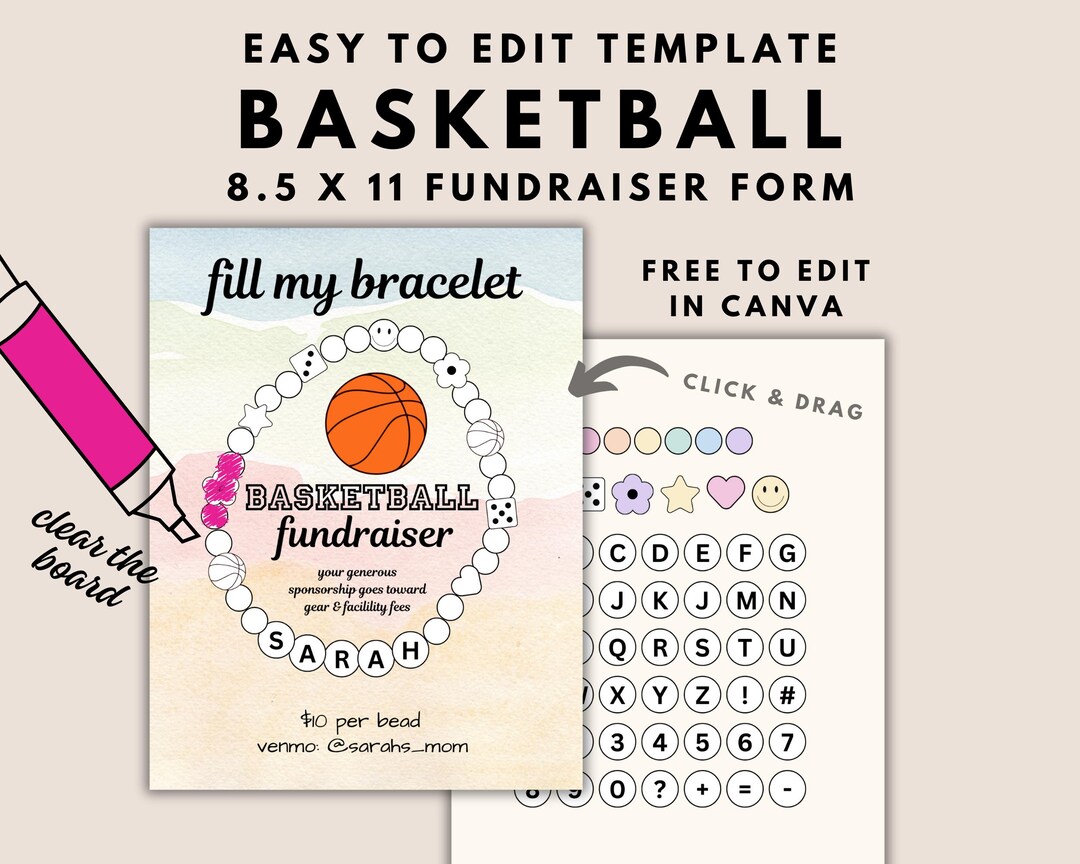 Girls Basketball Fundraiser Template Clear the Board Fundraising Sports ...
