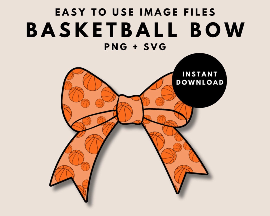 Basketball Bow PNG Basketball Bow SVG Basketball Hair Bow Image Picture ...