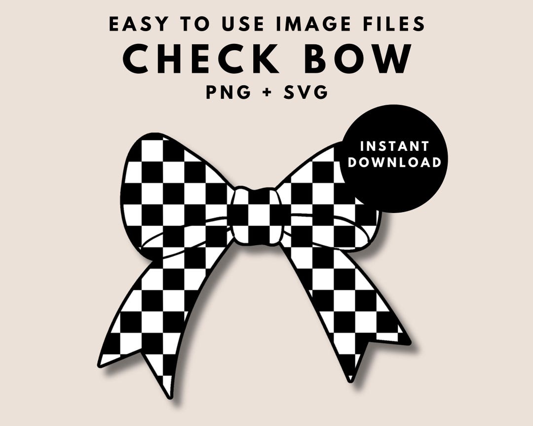Checkered Bow PNG Checkered Bow SVG Retro Check Hair Bow Image Picture ...