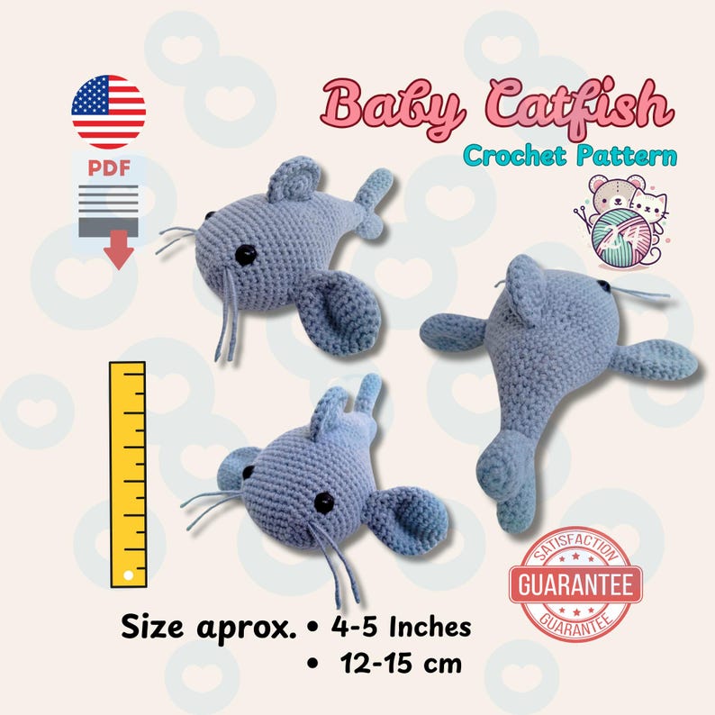 Amigurumi Catfish Crochet Pattern: Beginner-friendly Fish Toy (PDF ...