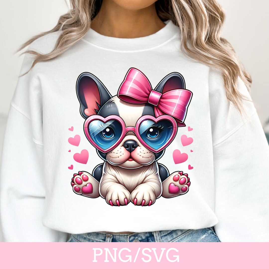 Cute Frenchie T-shirt Sublimation Design Adorable French Bulldog ...