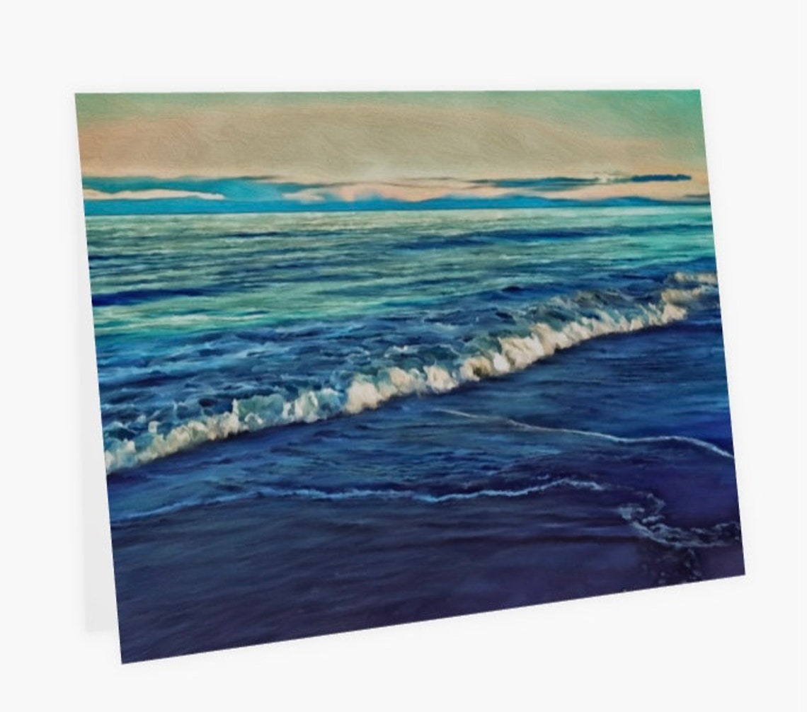 Set of 8 Linen Notecards With Matching Seals atlantic Seashore - Etsy