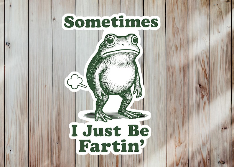 Funny Frog Farting Sticker or Magnet - Frogcore Humor - Etsy