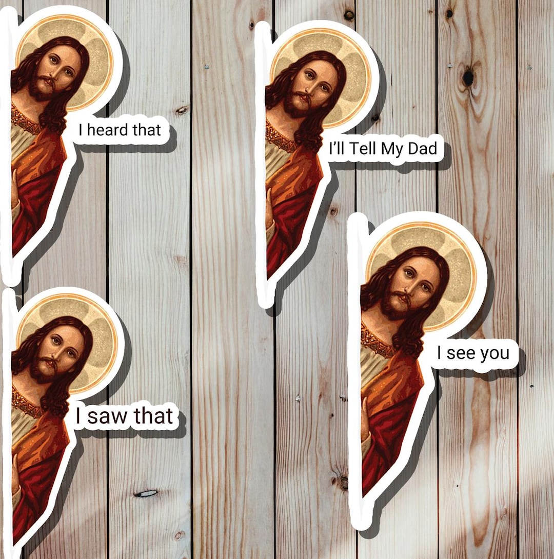 Jesus Peeking Sticker or Magnet, Religious Decal, Faith Gift - Etsy
