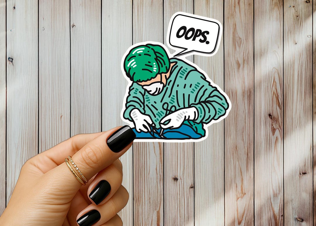 Surgeon Oops Sticker or Magnet, Funny Medical Humor Vinyl Decal (3 ...