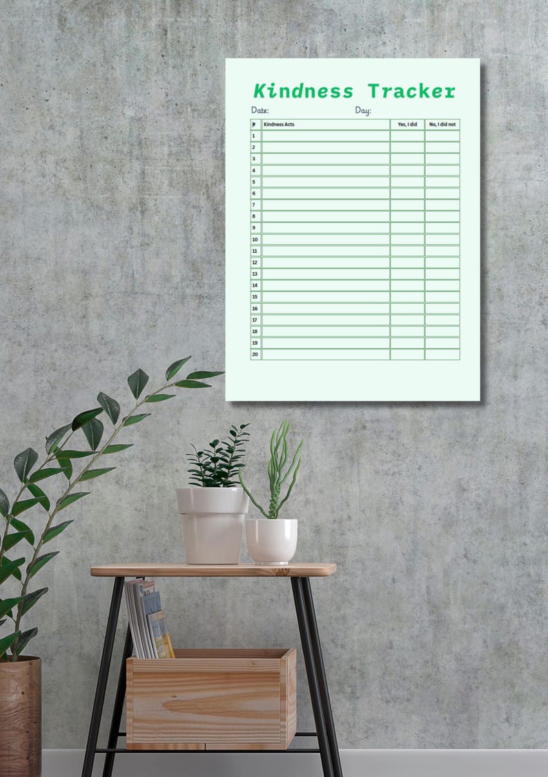 Kids Acts of Kindness Tracker | Printable Kindness Chart | 7 Days ...