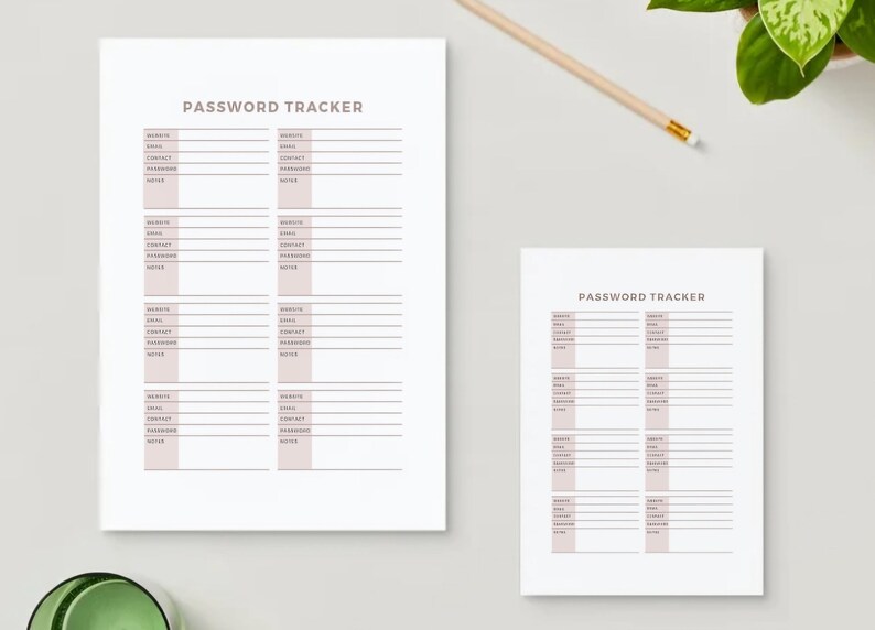 Password Tracker Digital Printable, Password Organizer, Password Keeper ...