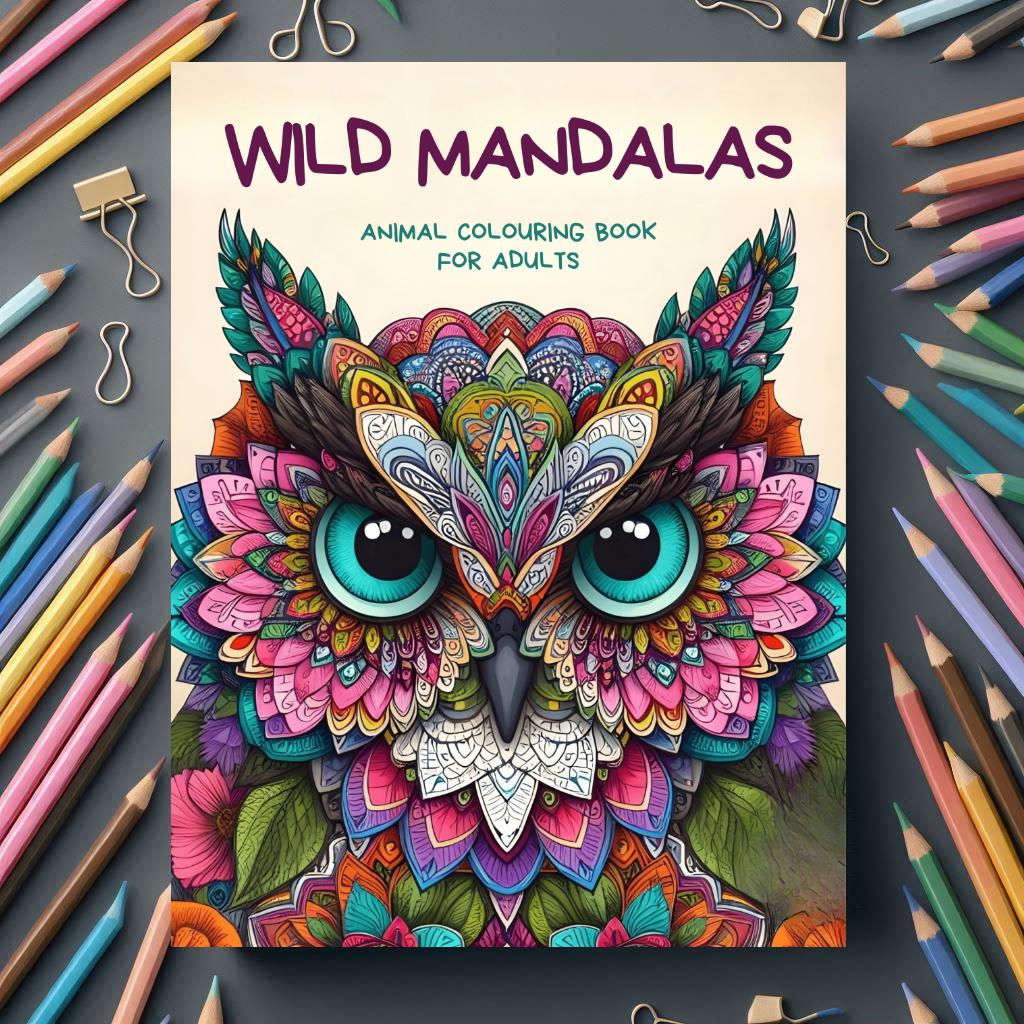 50 Pages Animal Mandala Mosaic Colouring Book for People Who Want to ...