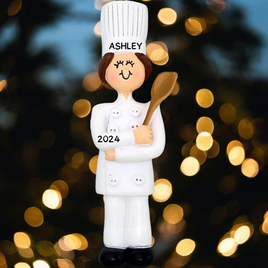 Chef: Female, Brown Christmas Ornament - Etsy