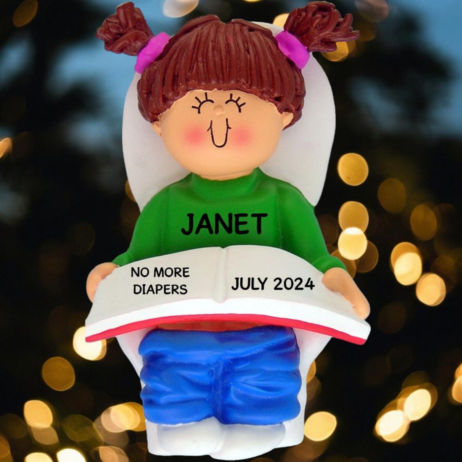 Potty Trained: Female, Brown Christmas Ornament - Etsy