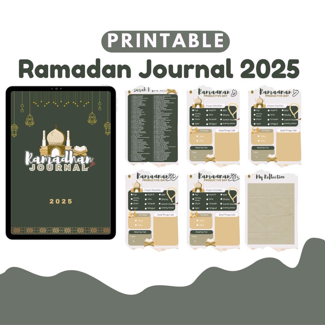 Pintable Ramadan Journal and Planner 2025 Printable Ramadan Planner ...