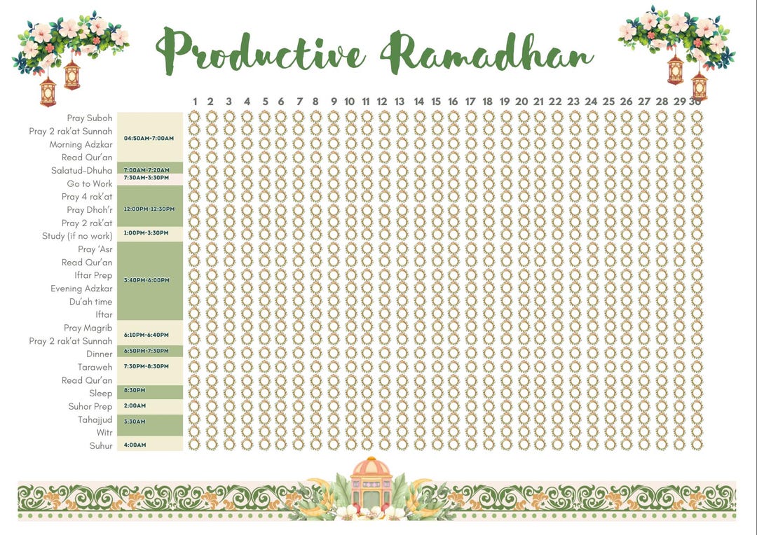 Printable and Customizable Productiveramadan Checklist 2025 | Printable ...