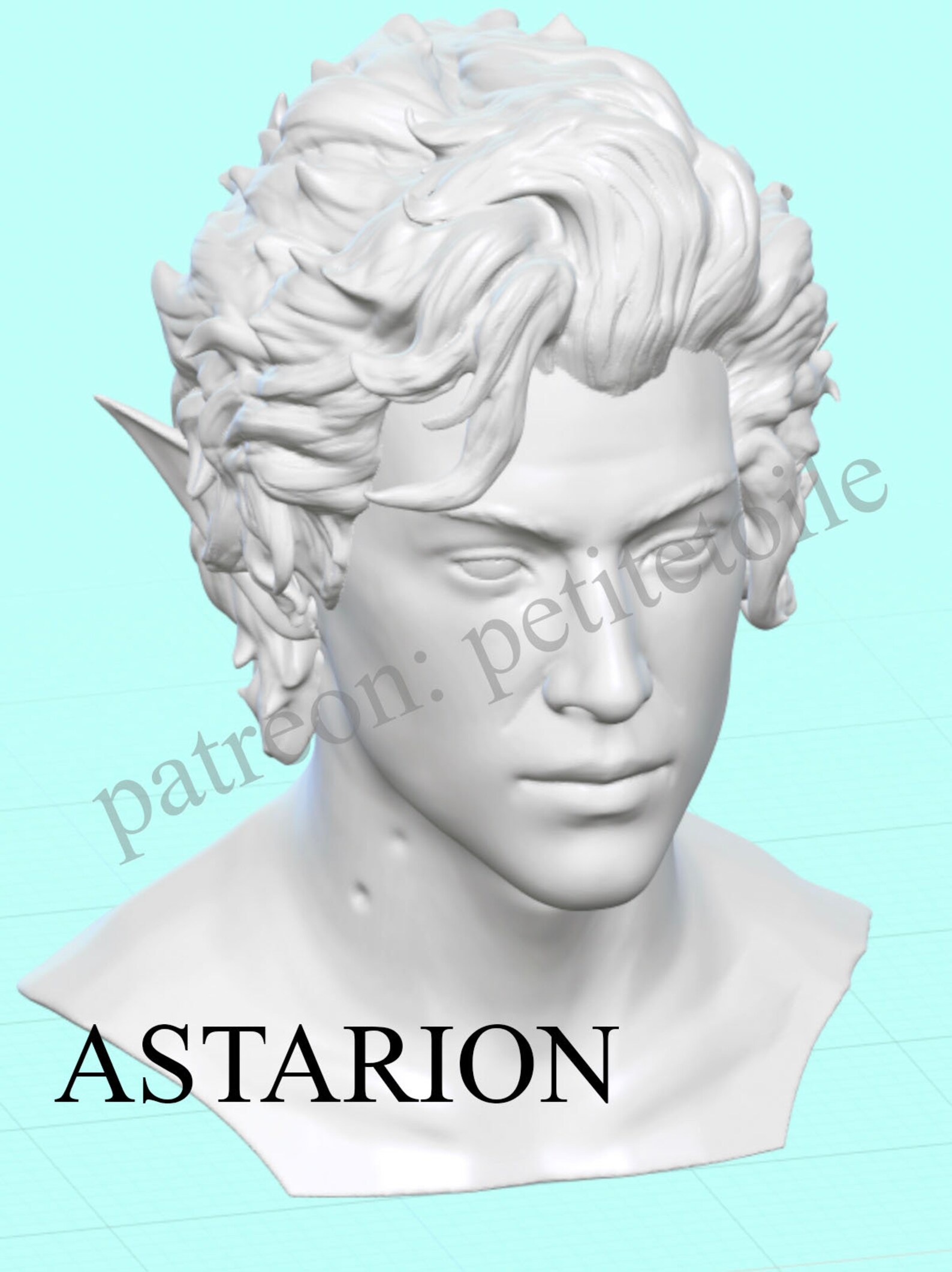 Baldur's Gate 3 Astarion Bust STL 3D Model - Etsy UK