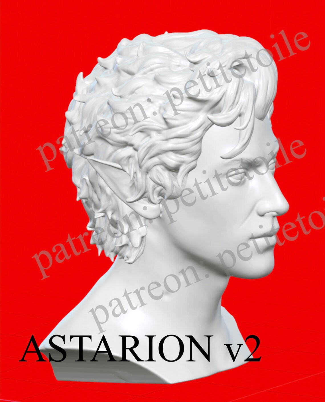 Baldur's Gate 3 Astarion Bust STL 3D Model - Etsy Norway