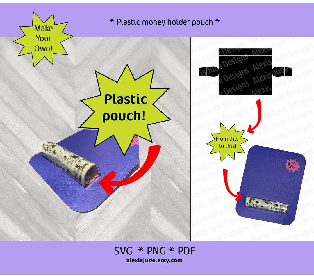 Money Card Plastic Pouch Template Only, Money Card Lip Balm Pouch ...