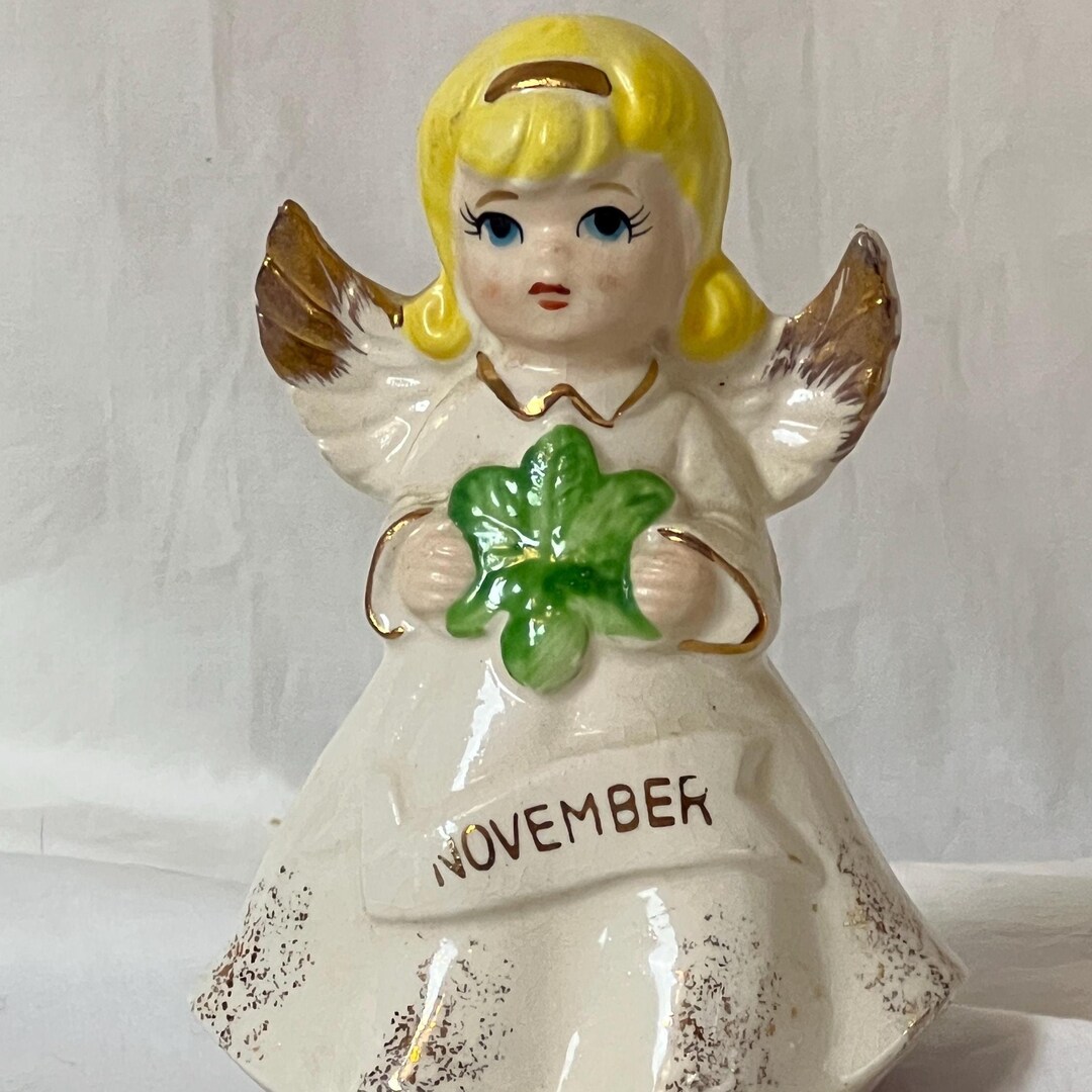 Vintage Enesco November Angel Figurine | Birth Month Angel | Mid ...