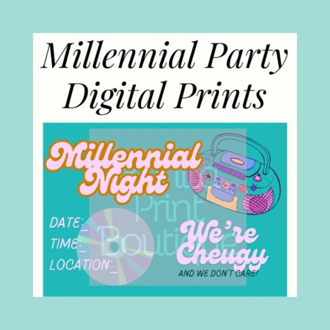 Millennial Party Invitation and Game Printables - Etsy