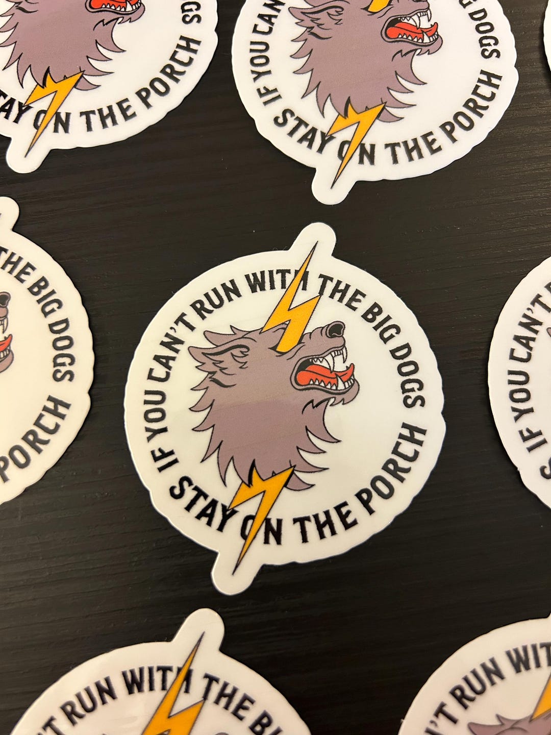 Powerline Wolf Decal With Text - Etsy