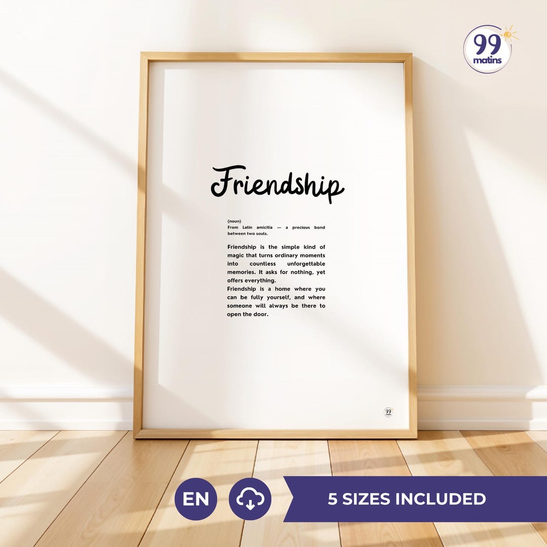 Friendship – Black & White Printable Wall Art | Minimalist Quote Poster ...