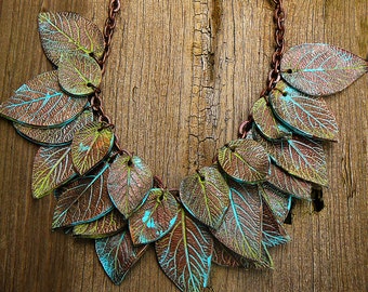 Green Leaves Necklace | Etsy