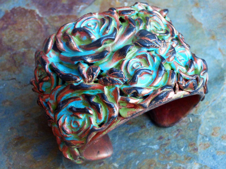 Victorian Roses Polymer Clay Cuff - Etsy