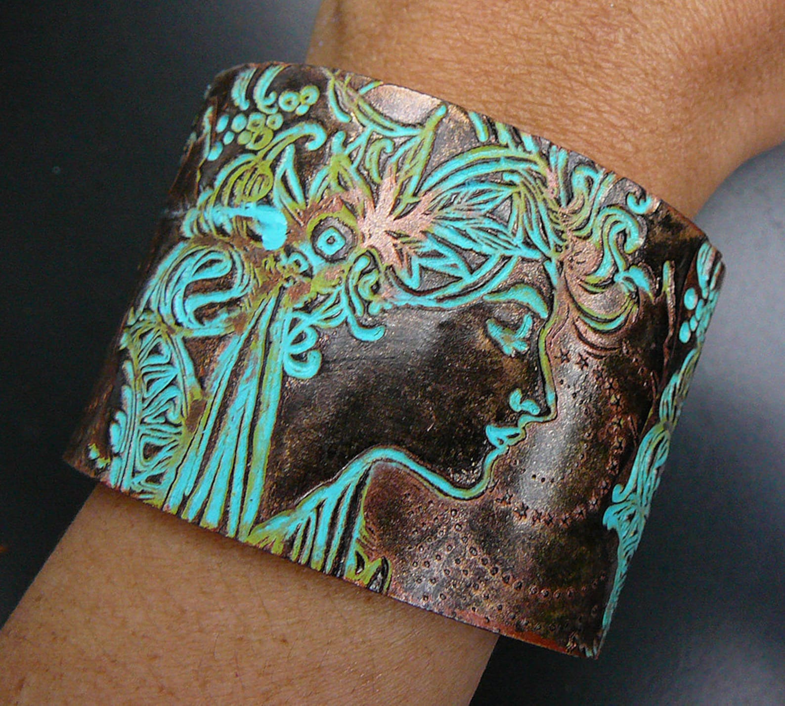 Goddess Polymer Clay Cuff Bracelet - Etsy
