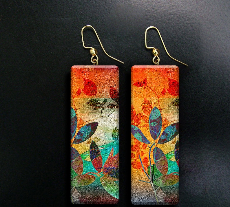 Abstract Floral Polymer Clay Earrings - Etsy