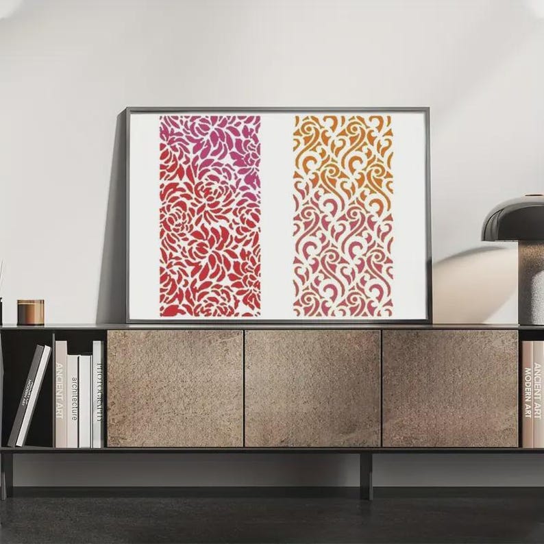 Reusable Floral & Geometric Stencil Set | DIY Decor - Etsy