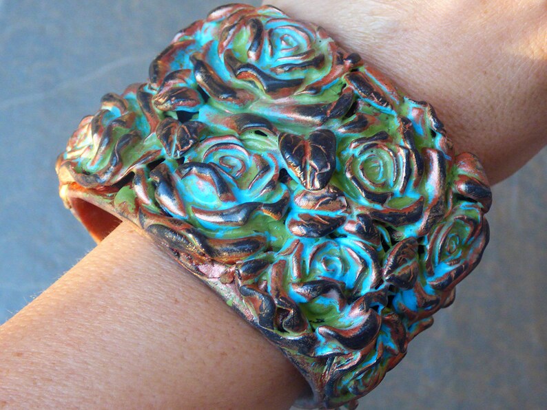 Victorian Roses Polymer Clay Cuff - Etsy