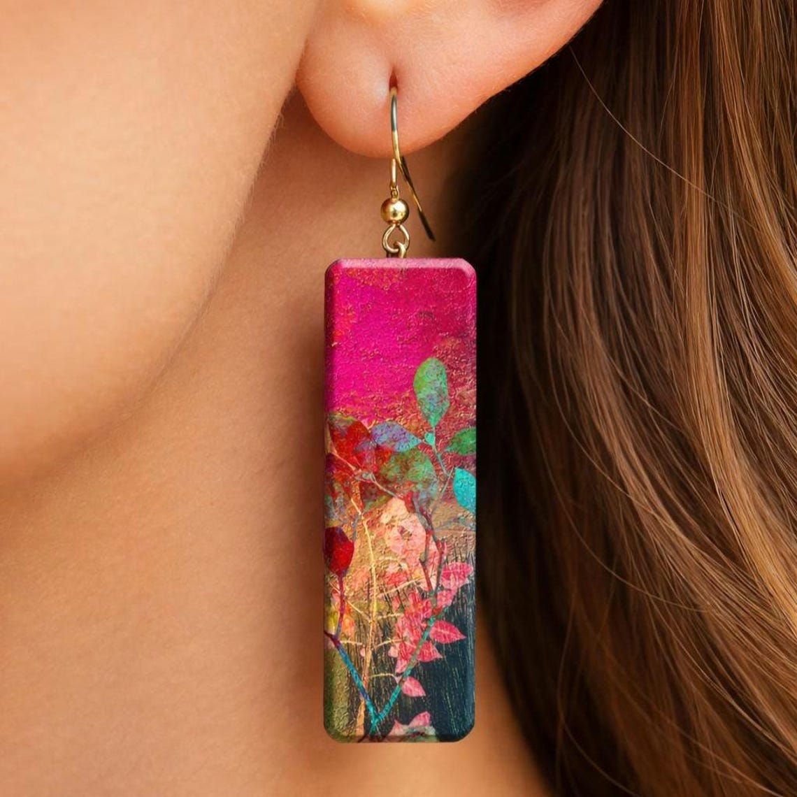 Abstract Floral Polymer Clay Earrings - Etsy