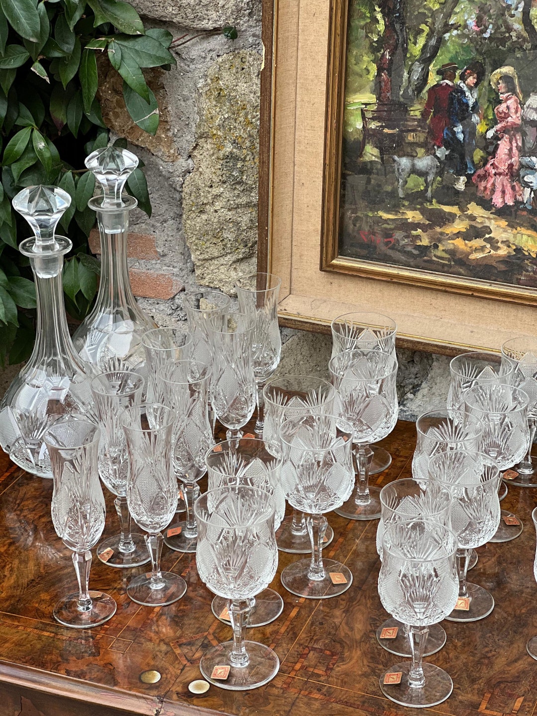 German Crystal Glass Set for Twelve People, Four Sizes - Etsy