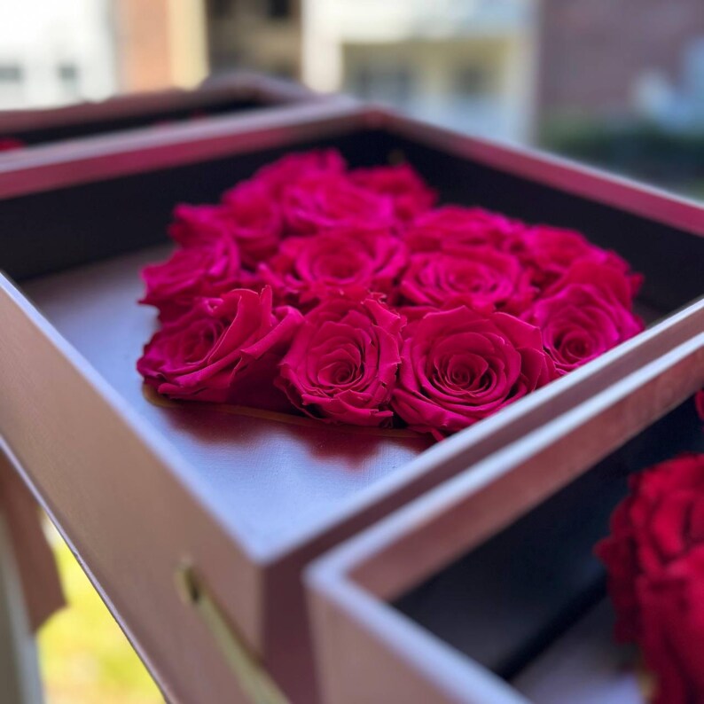Preserved Roses in Luxury Box, Flower Bouquet, Real Roses Lasting 3 ...