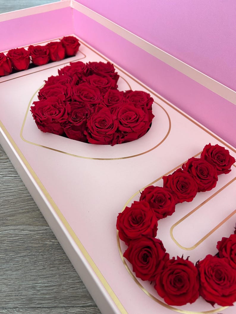 Preserved Roses in Luxury Box, Valentine Day Gift, Real Roses Lasting 3 ...