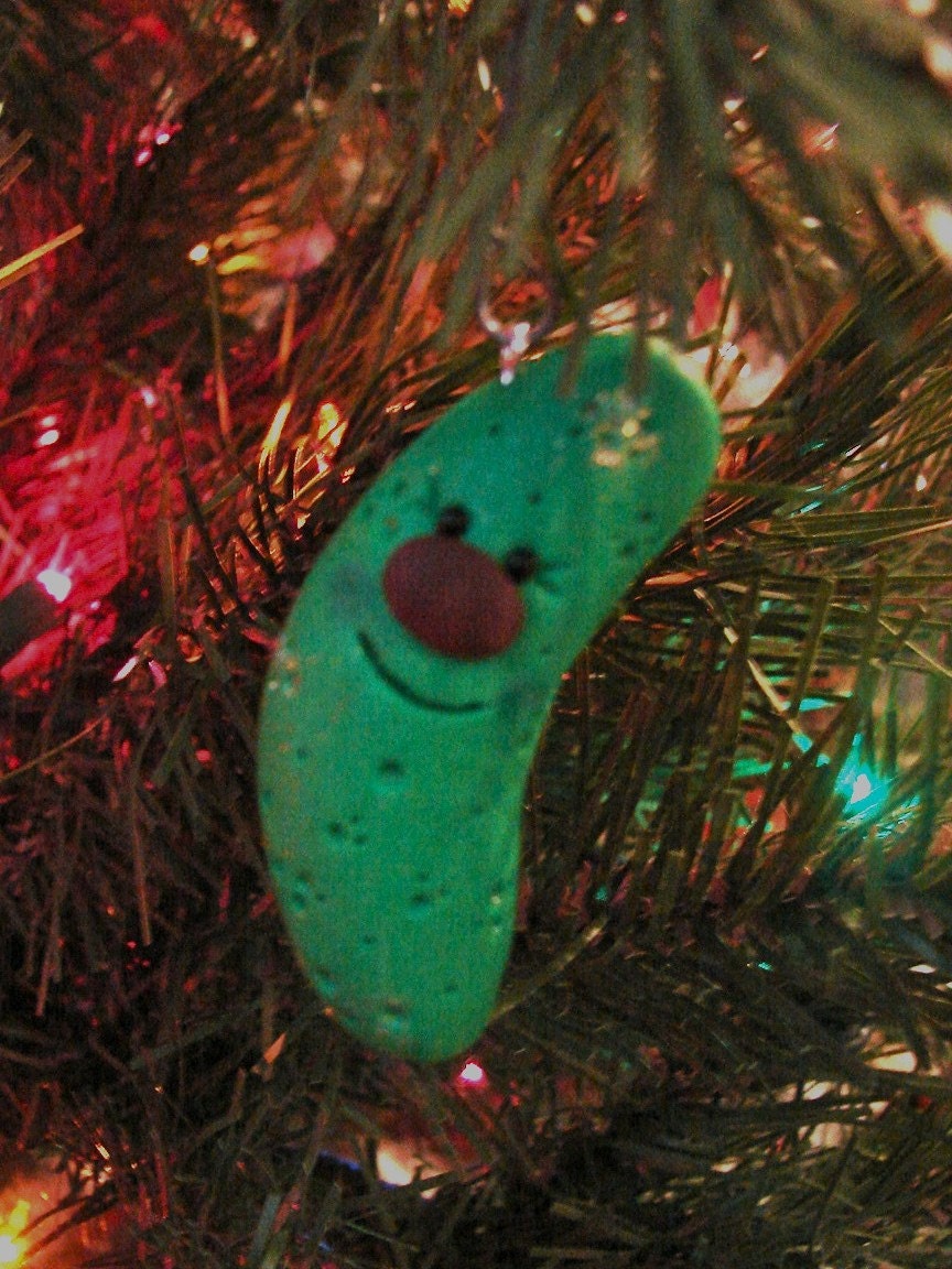 CHRISTMAS PICKLE Polymer Clay Ornament German Christmas | Etsy