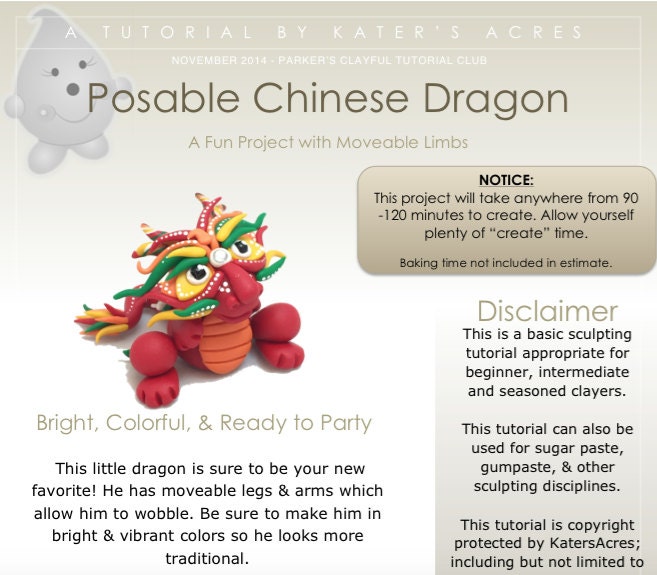 Polymer Clay CHINESE DRAGON Tutorial - Also for Fondant, Sugar Paste ...