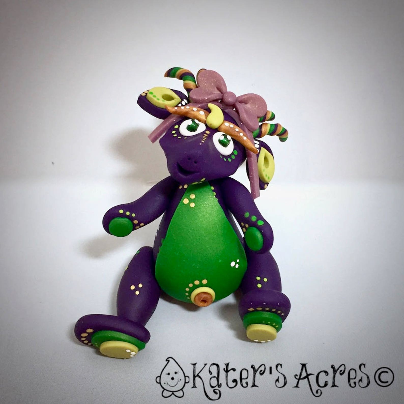 Polymer Clay Dragon 'DROOPY' - Limited Edition Handmade Collectible - Etsy