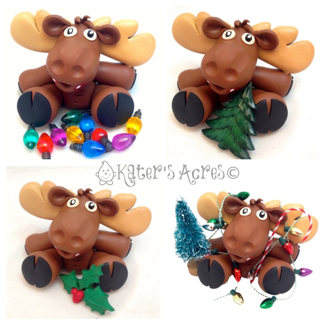 Polymer Clay Christmas Moose Figurine Tutorial Also for | Etsy