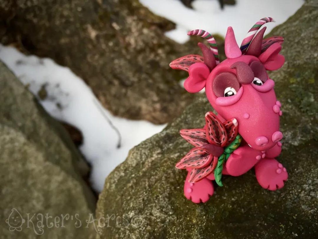 Polymer Clay Flower Dragon 'stargazer' - Limited Edition Handmade ...