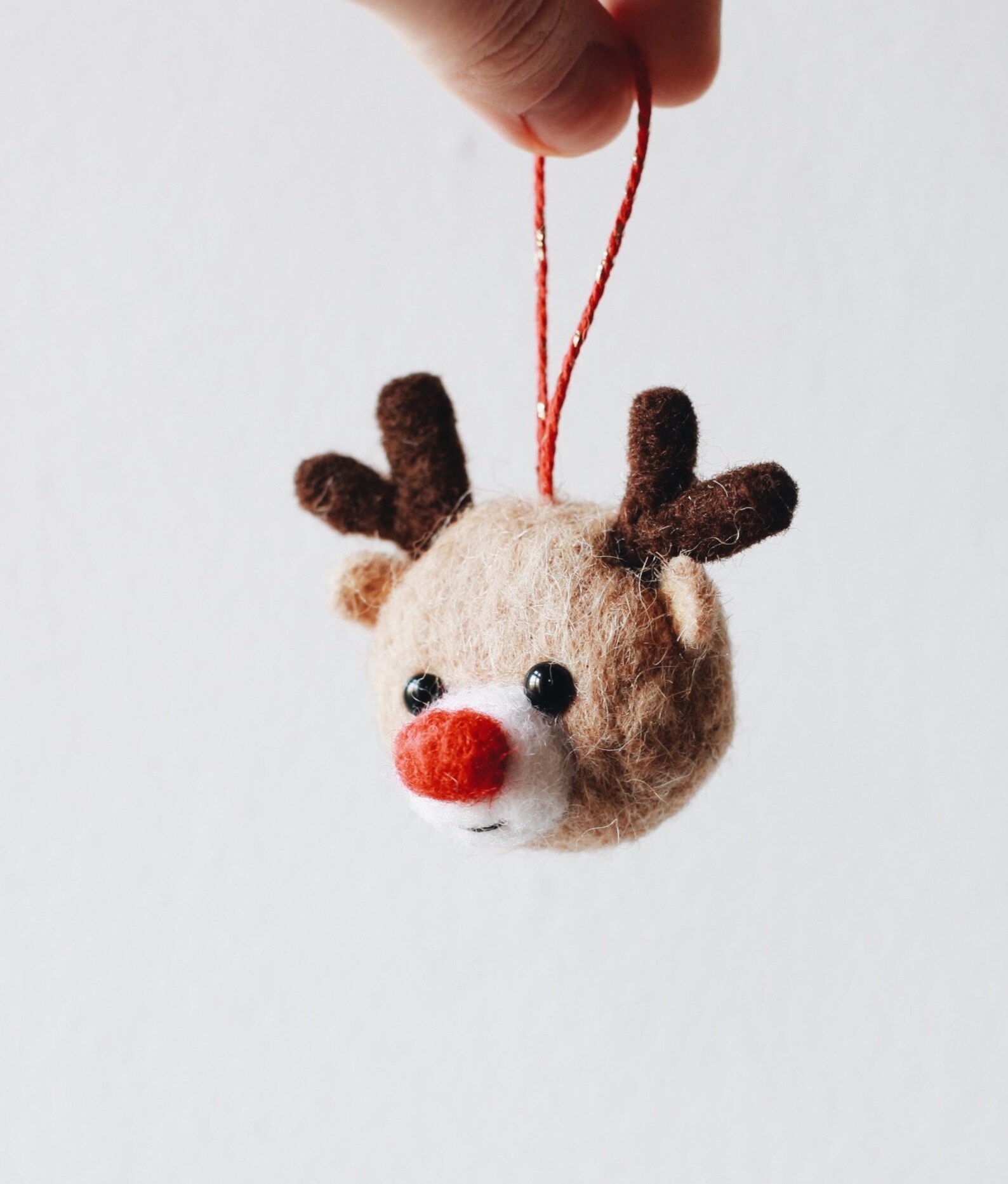 Needle Felted Reindeer Christmas Ornament: Rudolph Decoration - Etsy