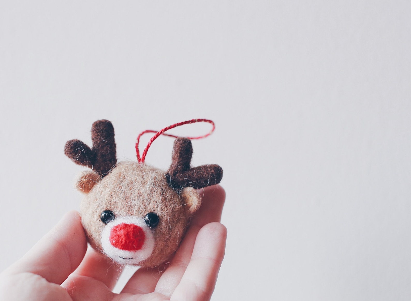Needle Felted Reindeer Christmas Ornament: Rudolph Decoration - Etsy