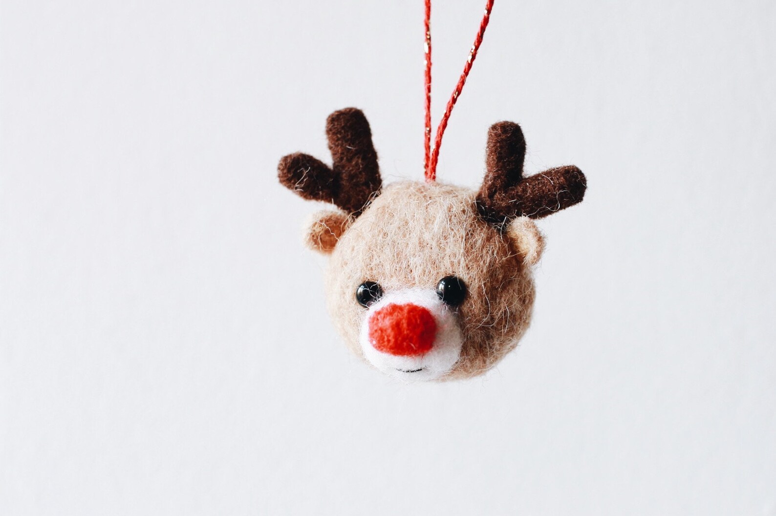 Needle Felted Reindeer Christmas Ornament: Rudolph Decoration - Etsy