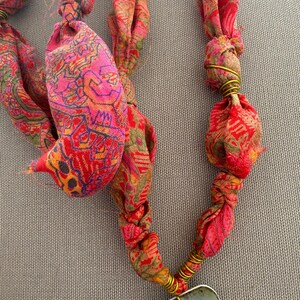 Vintage Ballerina Image Pendant Cloth Necklace Made From Repurposed ...