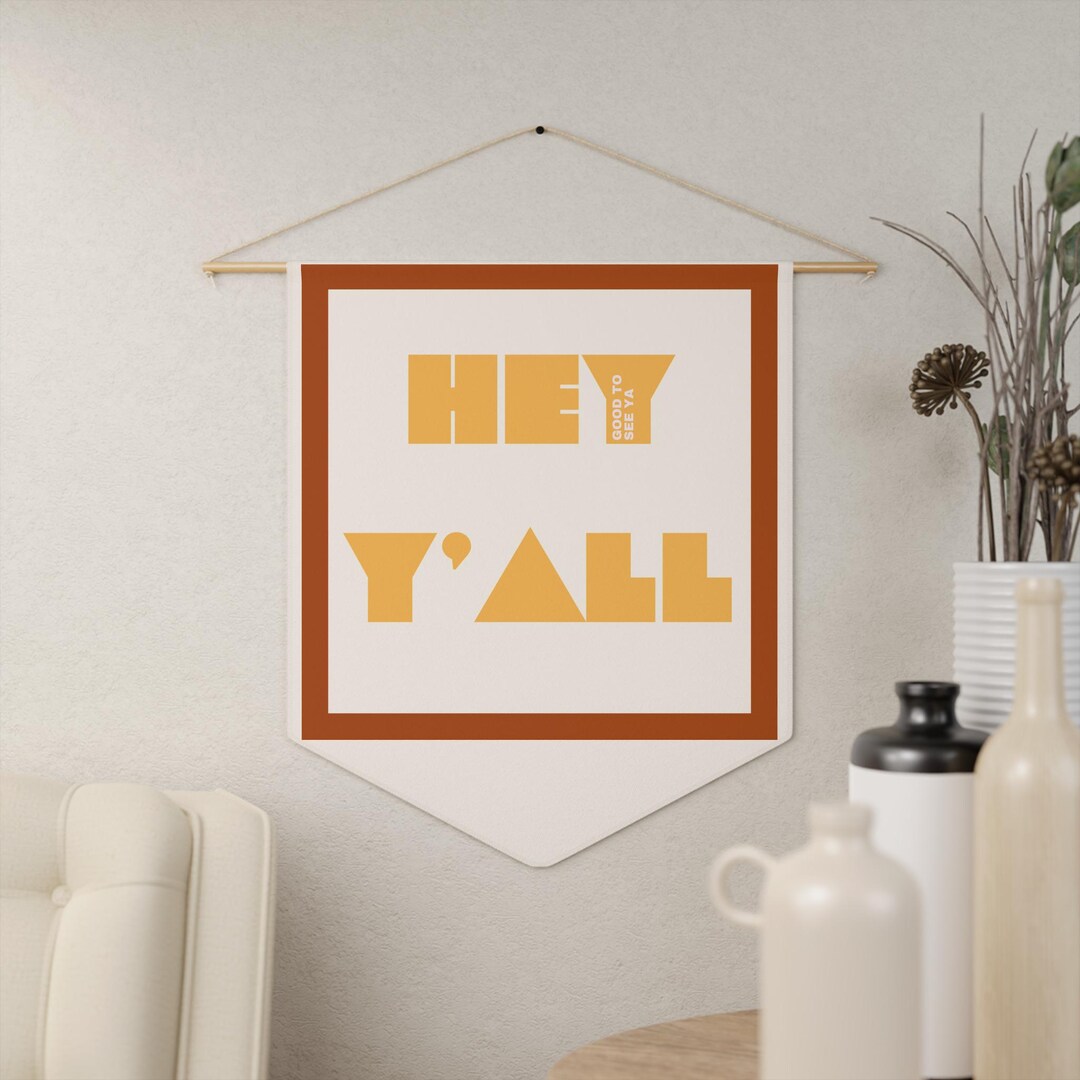 Hey Y'all Pennant Banner: Modern Southern Wall Decor - Etsy