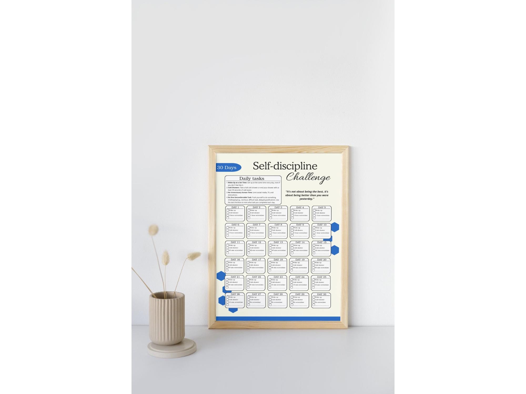 30-day Self-discipline Challenge | Printable Habit Tracker ...