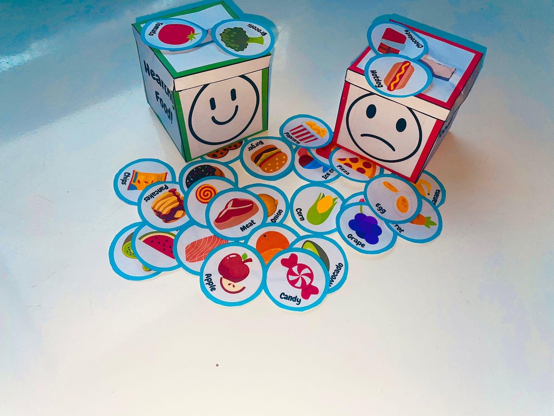 Healthy & Unhealthy Food Sorting Game-fun Printable Activity for Kids ...