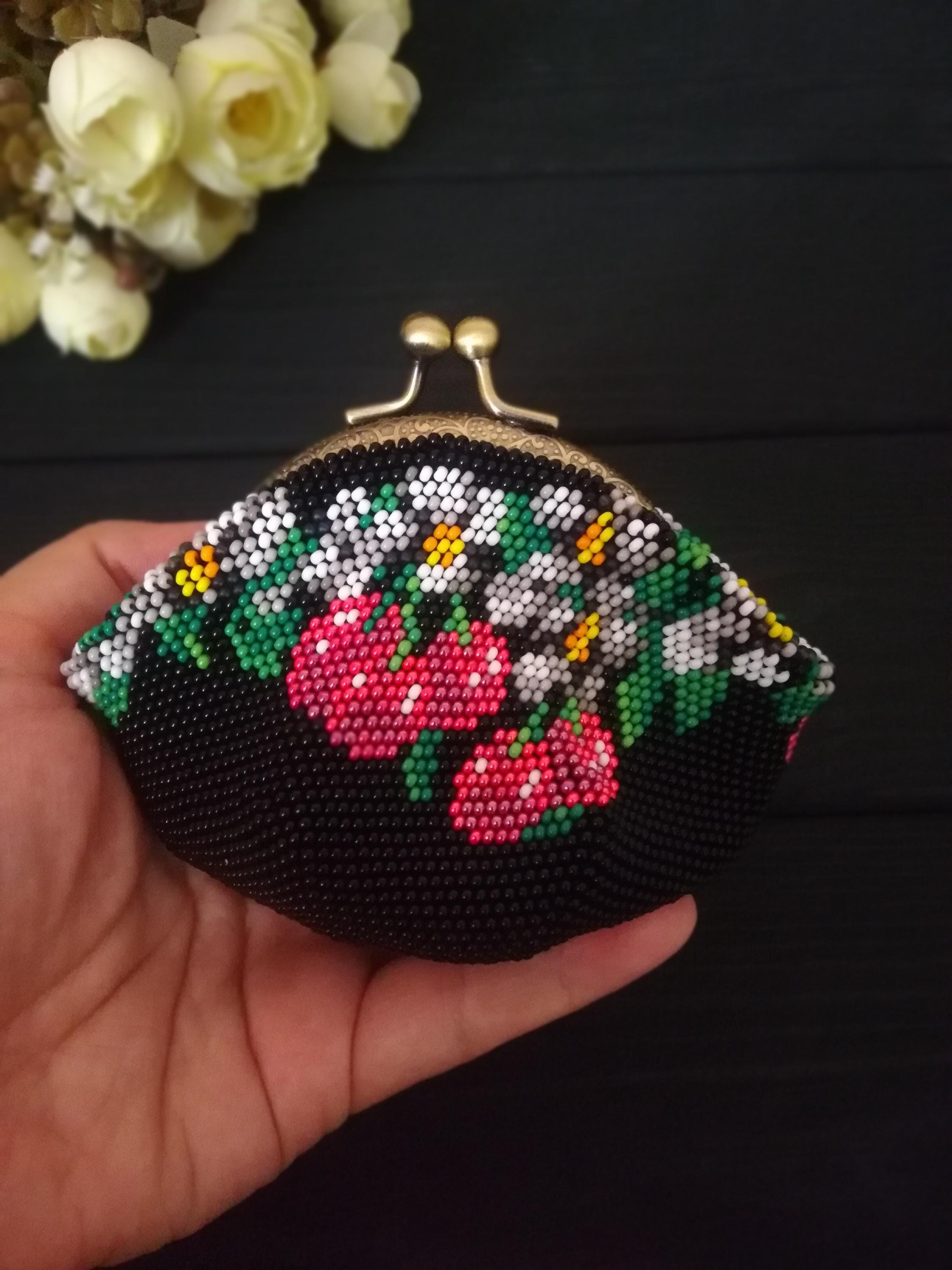 Cherry PDF Bead Crochet Pattern – Cute Beaded Wallet With Bow, Coin ...