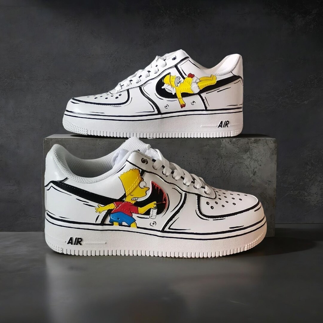 Simpson Custom AF1/ Custom White Sneakers/ Luxury Unisex Shoes/ Hand ...