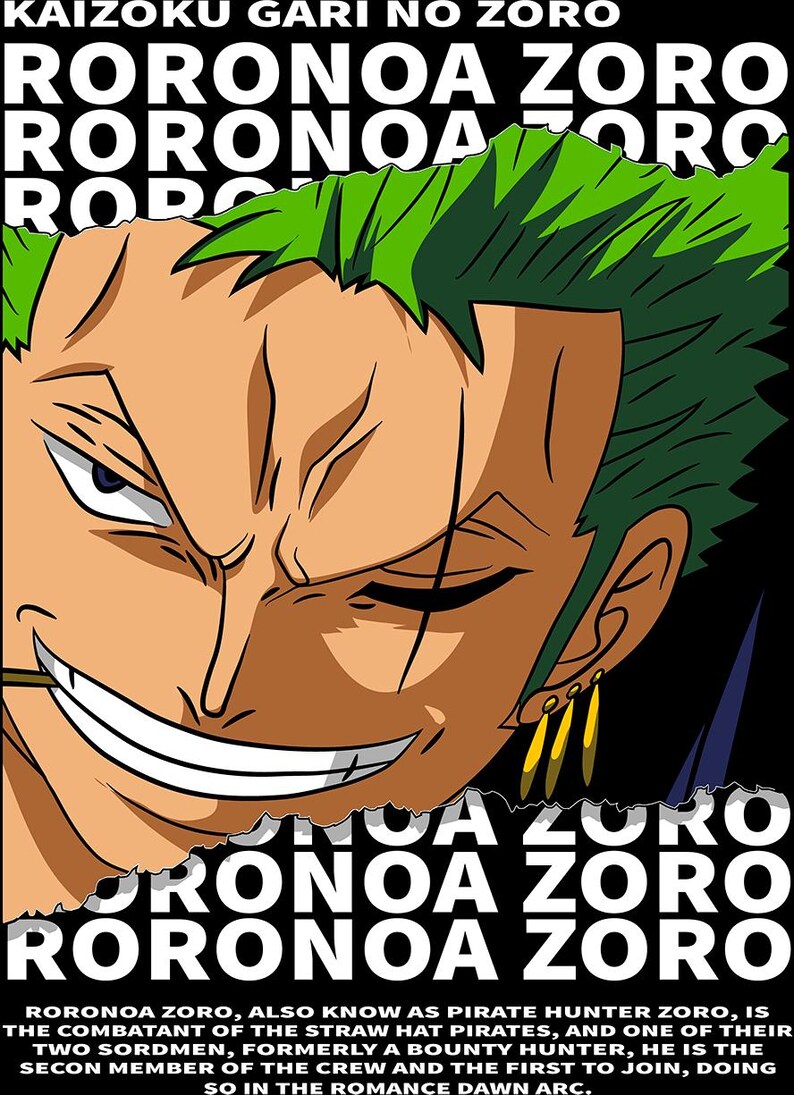 One Piece Roronoa Zoro Svg Vector - Etsy