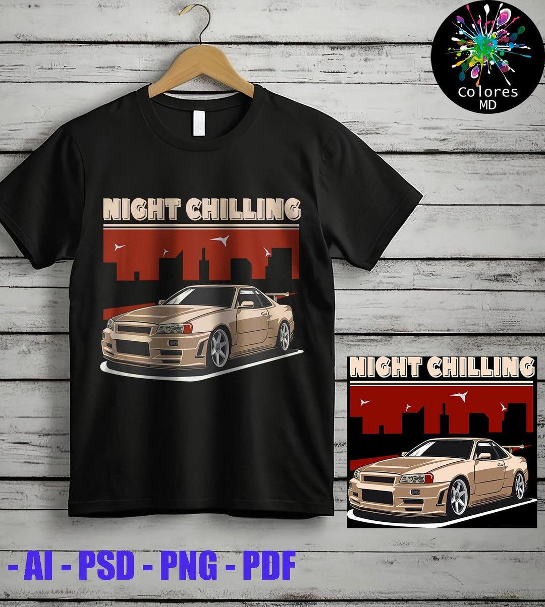 Nissan Skyline Night Chilling Svg Vector - Etsy